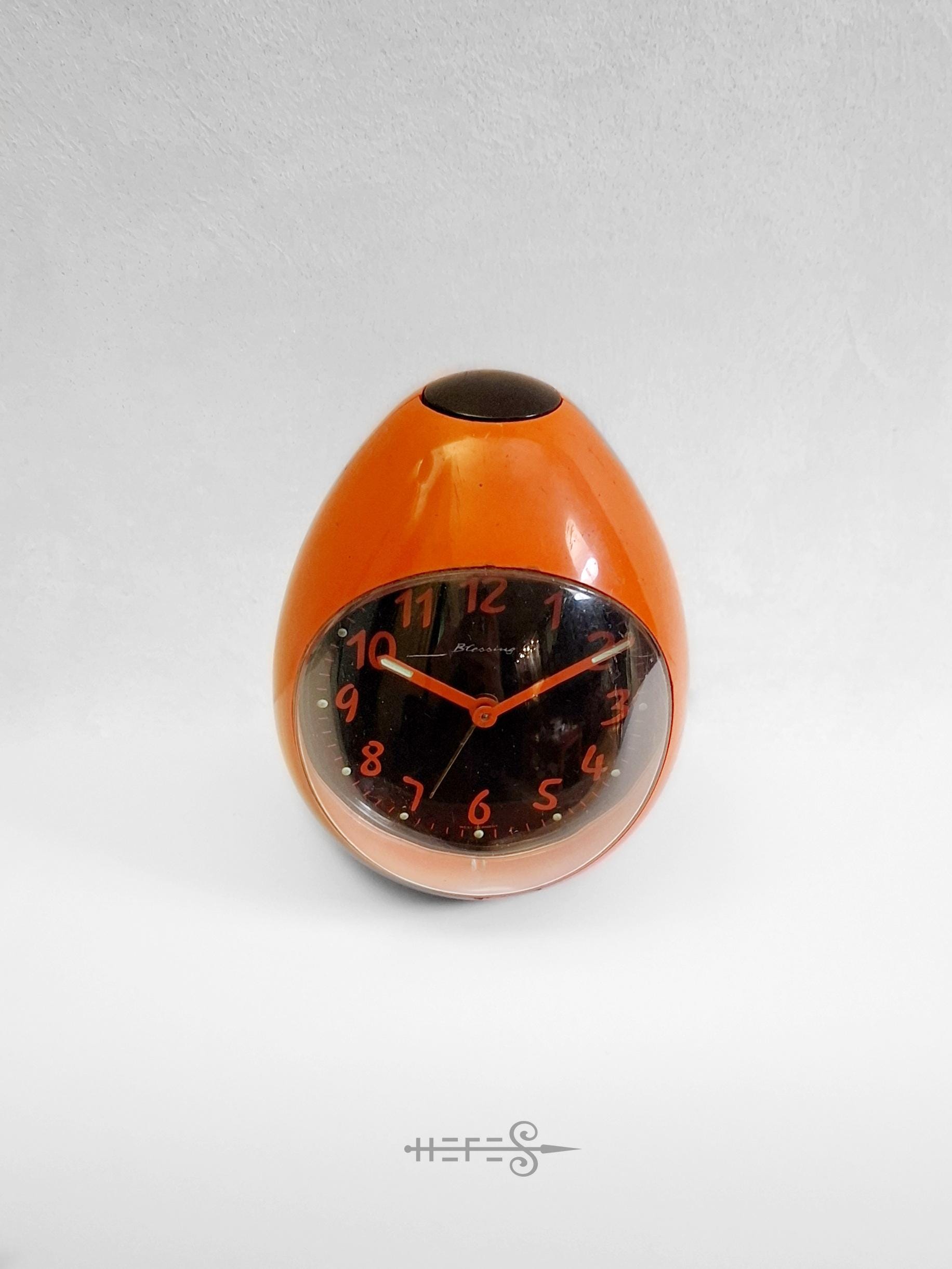 Blessing Space Age Egg Shaped Alarm Clock 1970’s Orange Design Mid ...