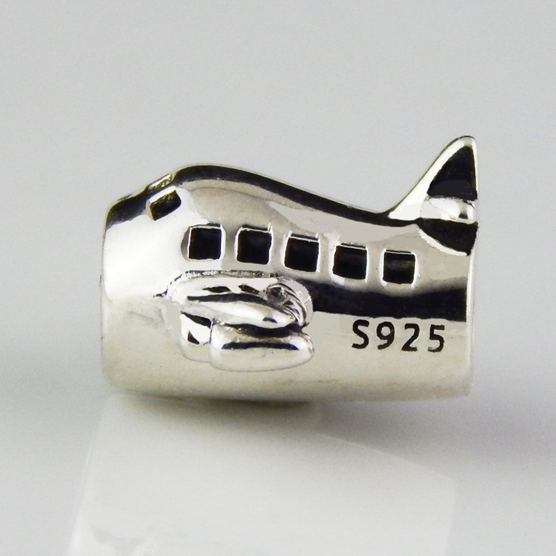 925 Sterling Silver Plane Airplane Travel Charm Bead - Etsy