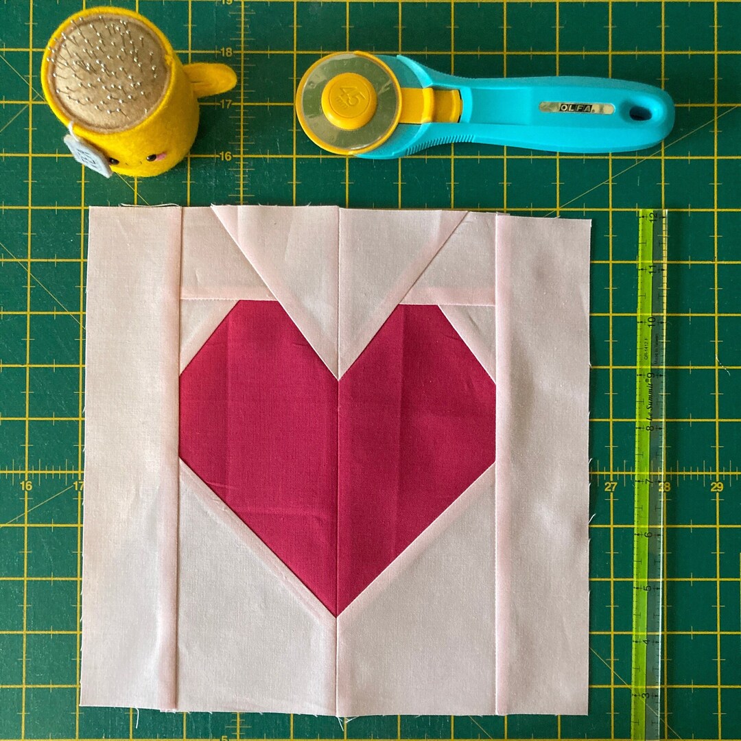 Heart Quilt Block | Digital Pattern - Etsy