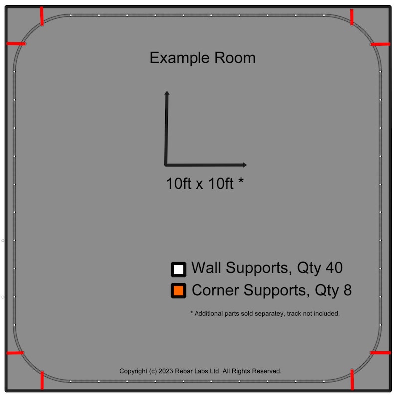 HO Scale Wall Mount Room Kit for Train Track, Fits 10ft X 10ft, Larger ...