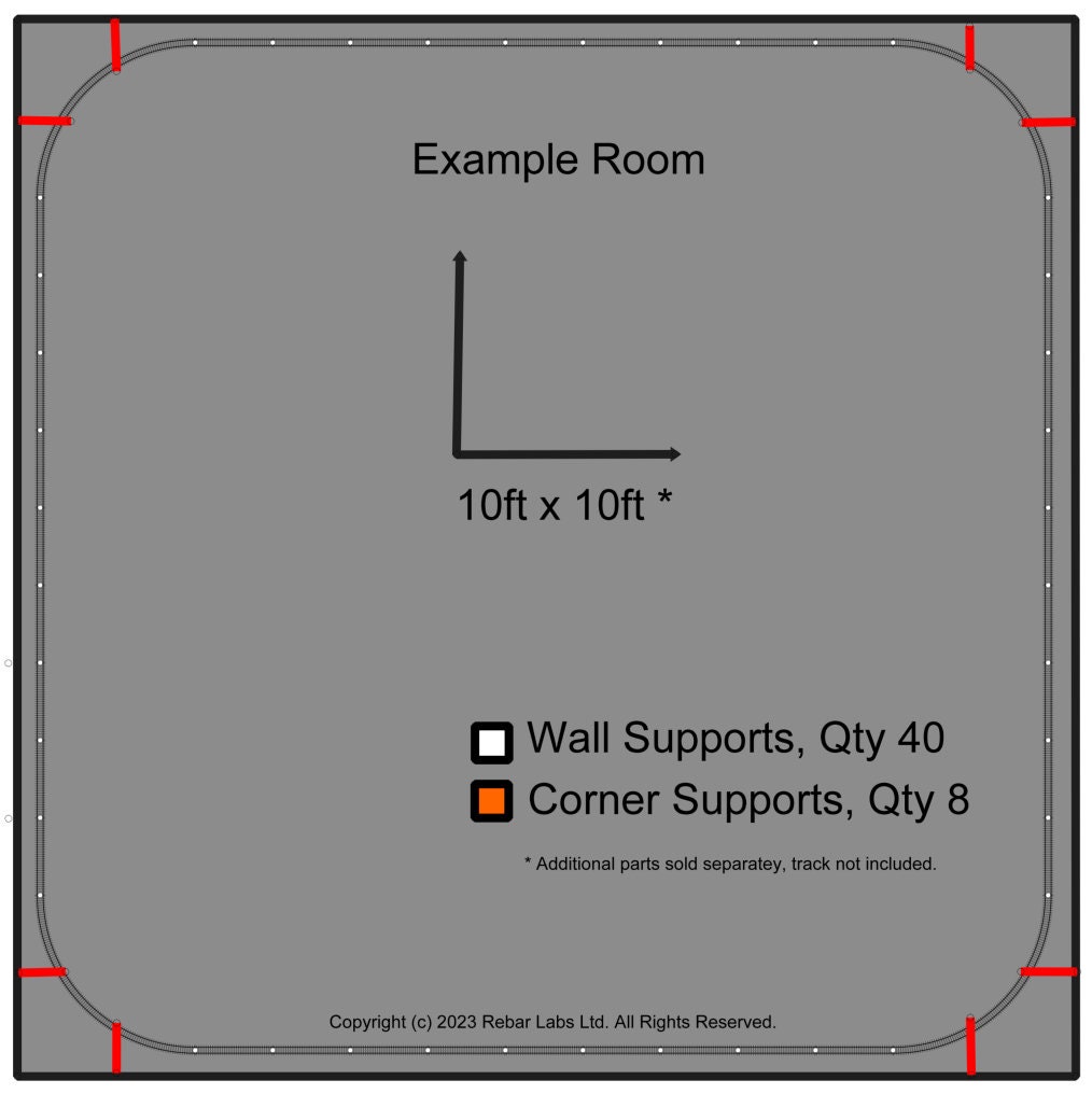O Scale Wall Mount Room Kit for Train Track, Fits 10ft X 10ft, Larger ...