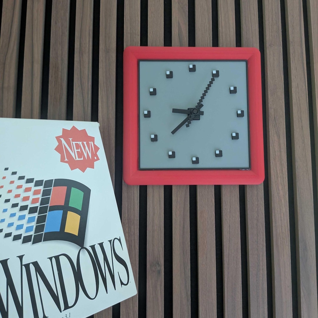 Retro Minimalist 8-bit Wall Clock – A Microsoft Windows 3.1 Icon ...