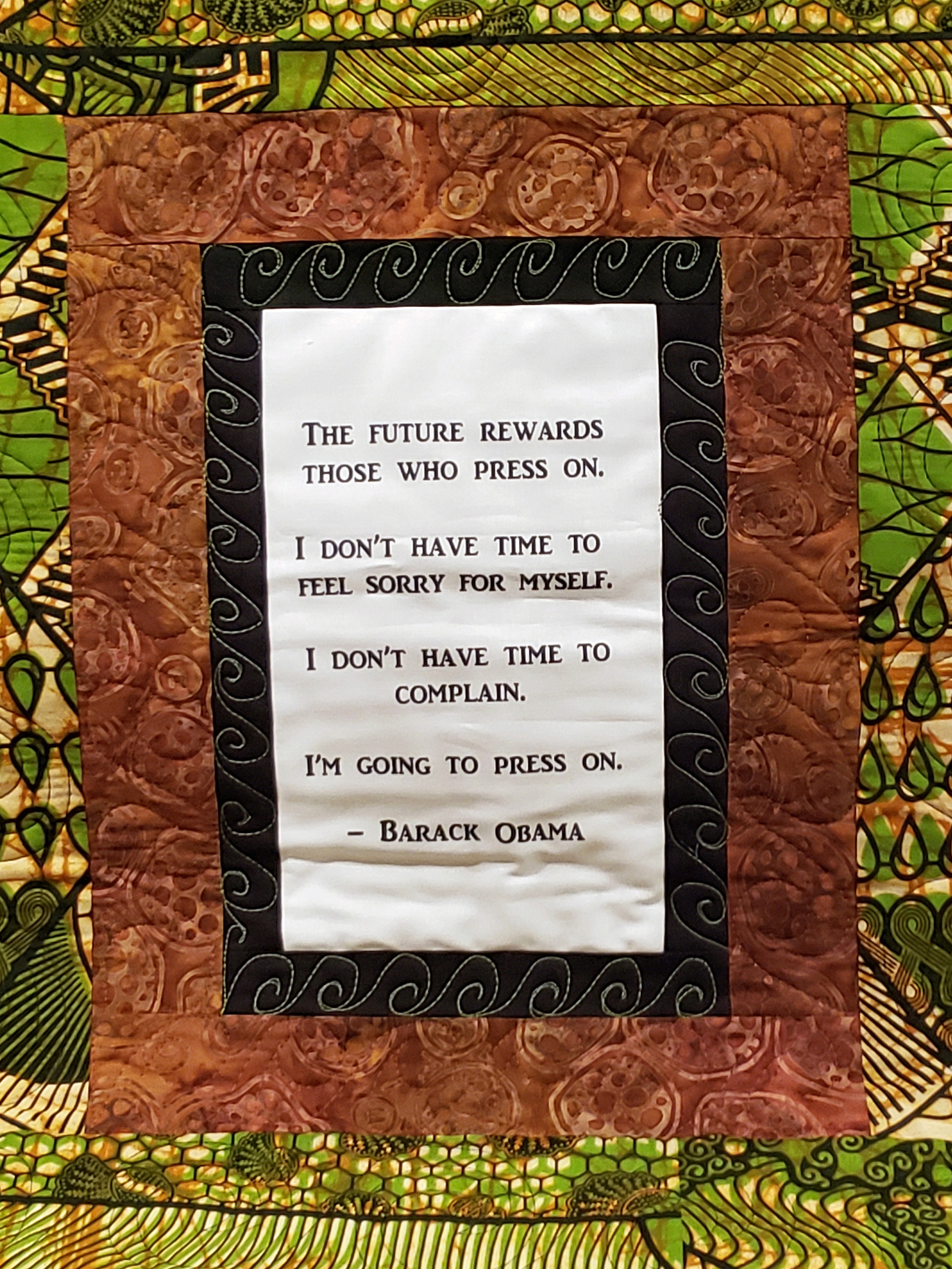 Barack Obama Quilt, African Fabric Quilt, Handmade Quilted Wall Hanging ...
