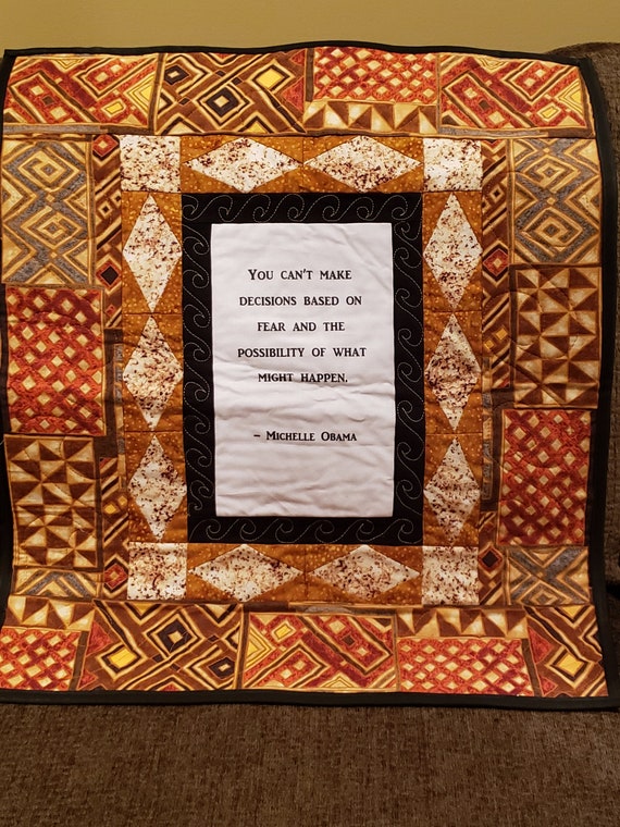 Michelle Obama Quilt African Fabric Quilt Handmade Quilted | Etsy