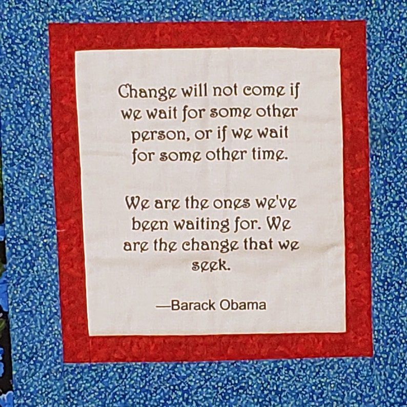 Barack Obama Quilt, African Fabric Quilt, Handmade Quilted Wall Hanging ...
