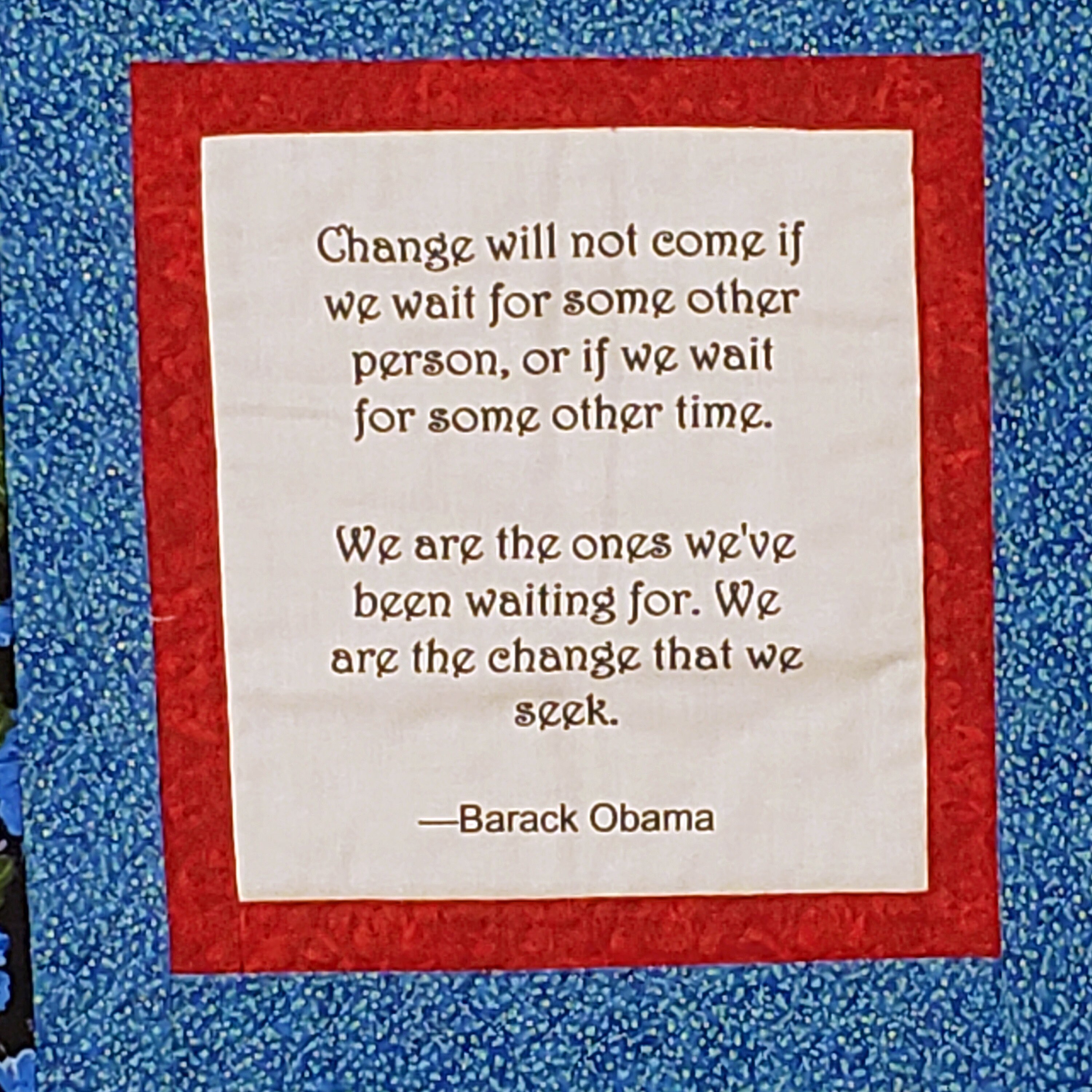 Barack Obama Quilt, African Fabric Quilt, Handmade Quilted Wall Hanging ...