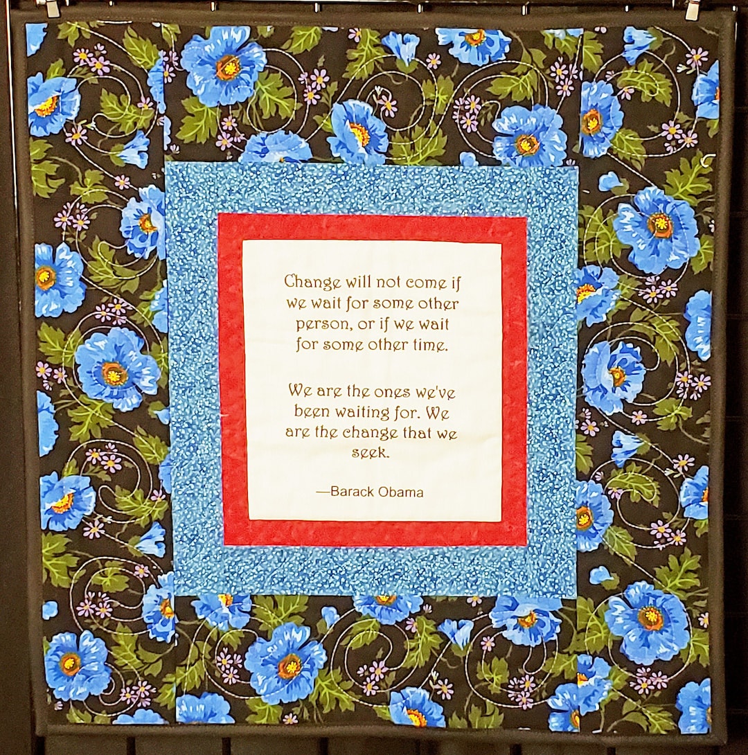 Barack Obama Quilt, African Fabric Quilt, Handmade Quilted Wall Hanging ...