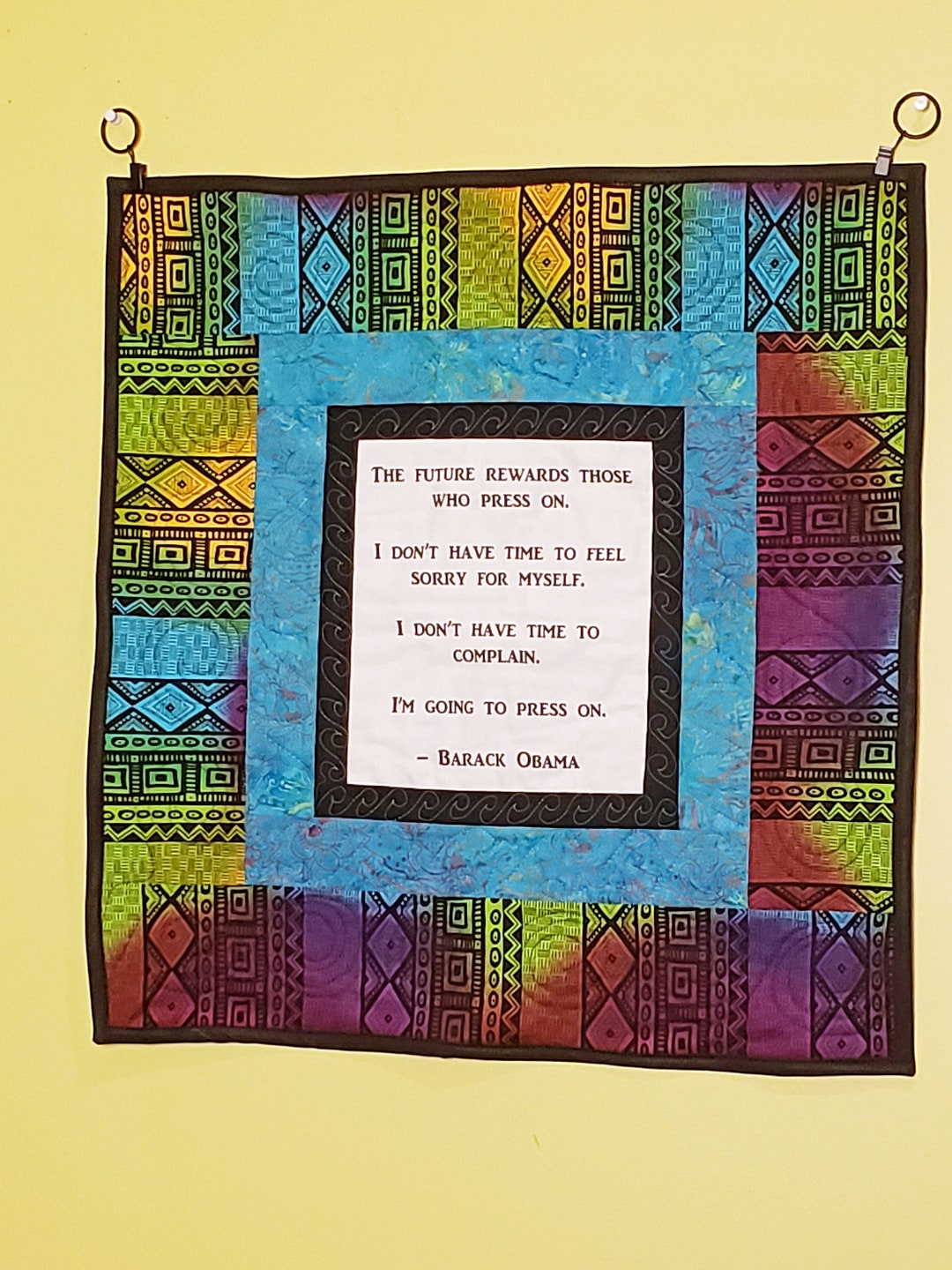 Barack Obama Quilt, African Fabric Quilt, Handmade Quilted Wall Hanging ...