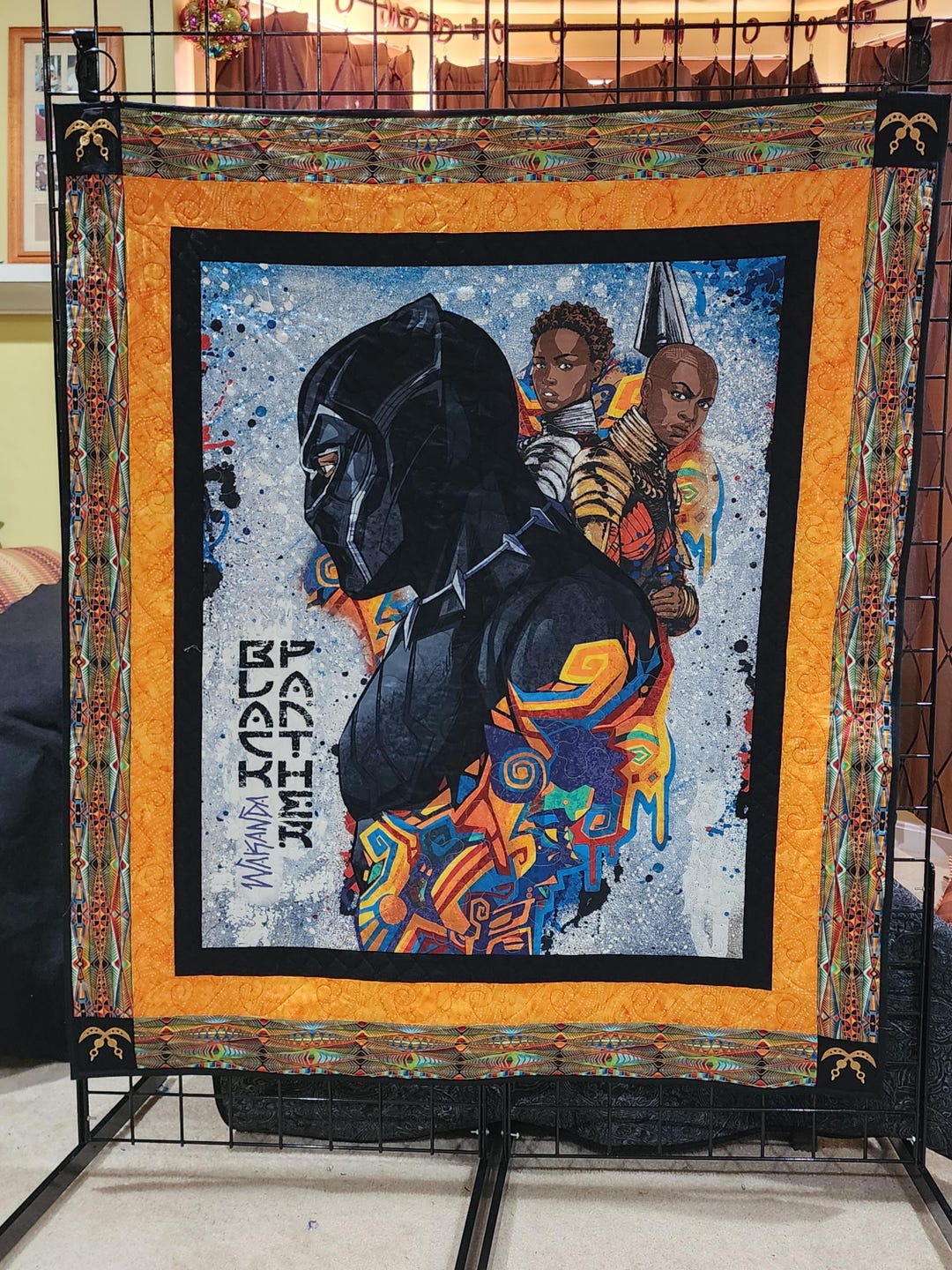 Black Panther, Quilted Wall Hanging, African Quilt, Handmade Quilt, - Etsy