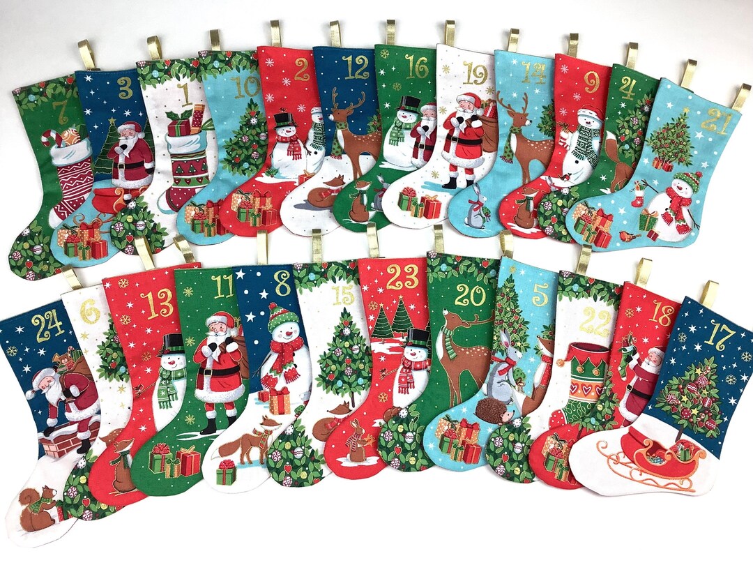 Stockings Advent Calendar, Mini Stockings Advent Calendar, Reusable ...