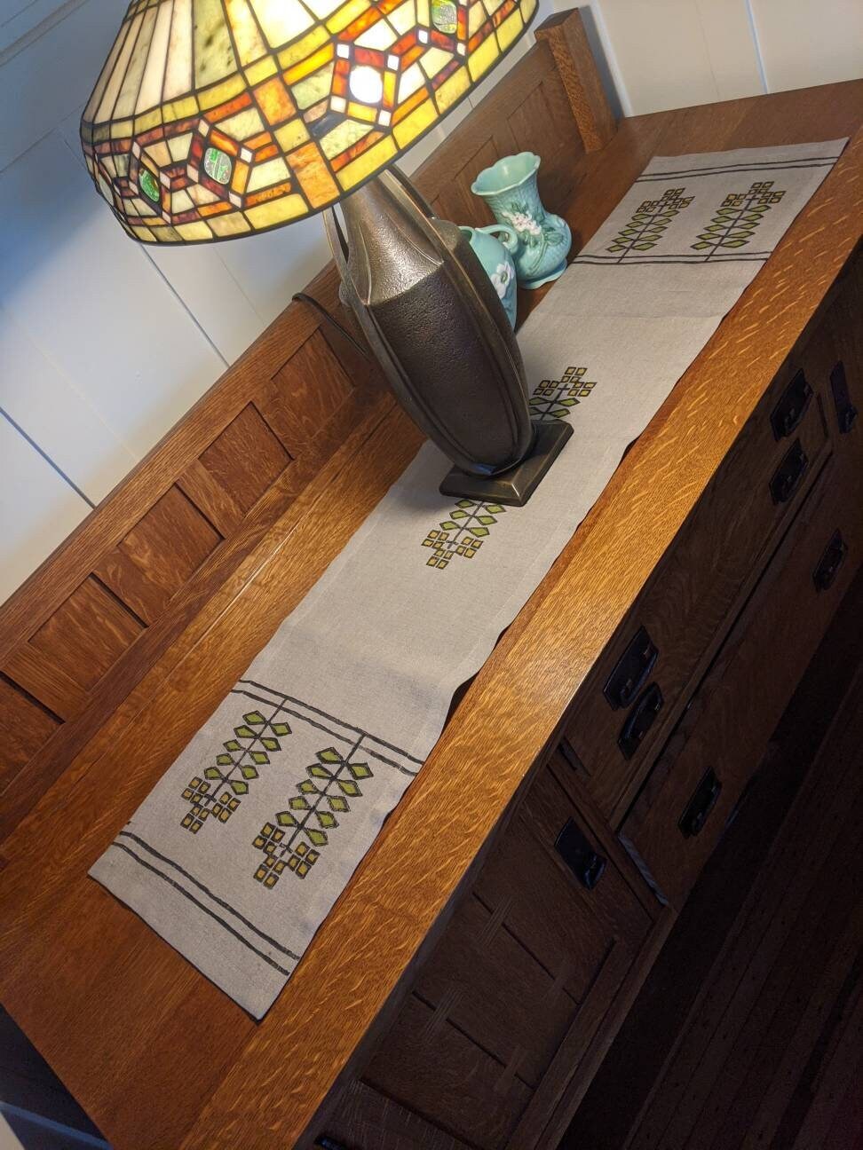 Kitchen & Dining Mission Style Table Runner with Primrose Flower ...