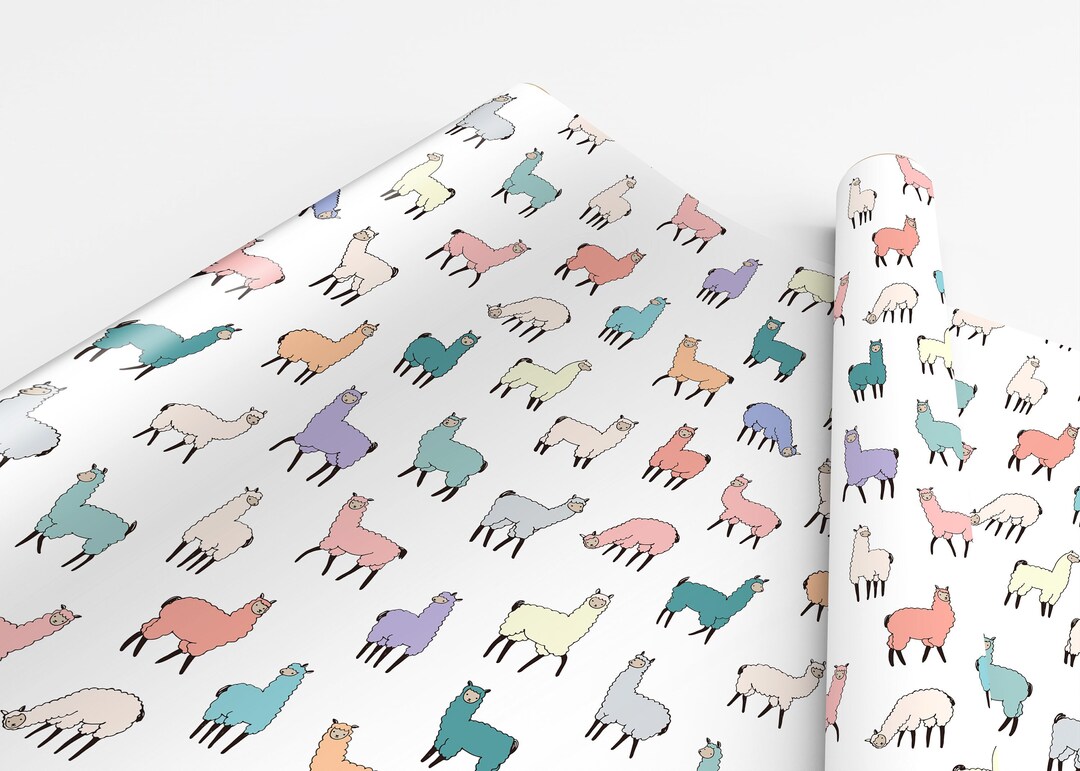 Cute Llama , Alpaca Gift Wrapping Paper Animal Birthday Fun: Kids ...