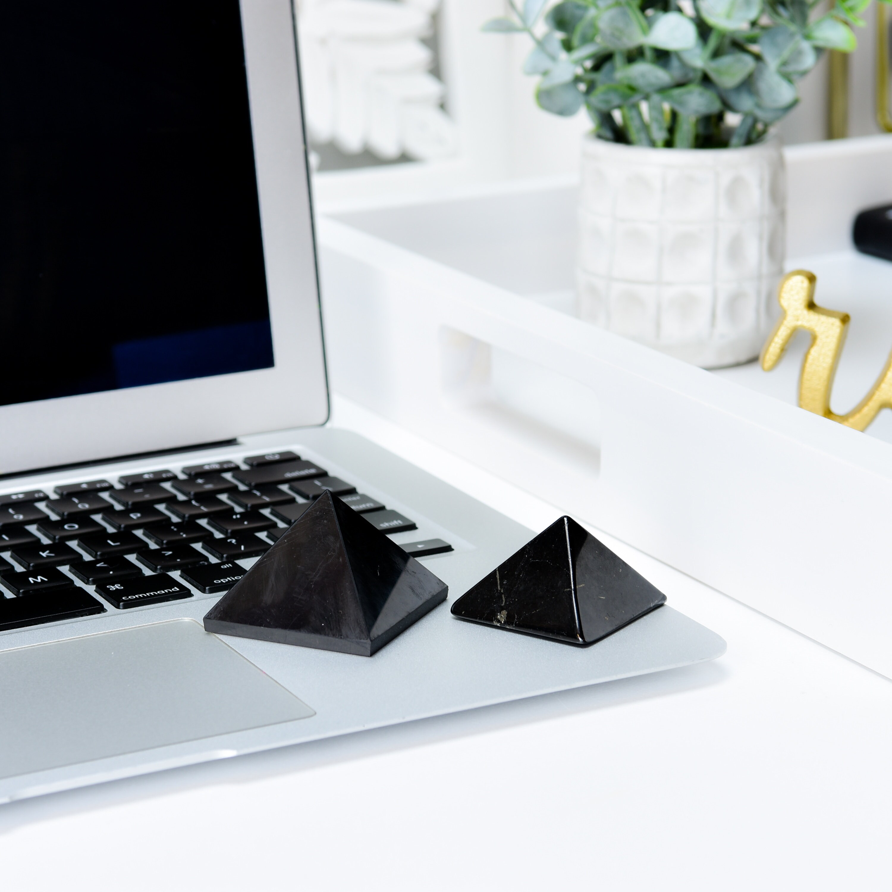 Shungite Pyramid Large Shungite Stone Pyramid EMF Protection Real ...