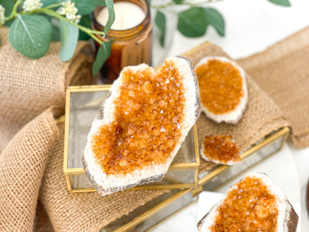 Raw Honey Citrine Druze Cluster: Natural Crystal Collection - Etsy