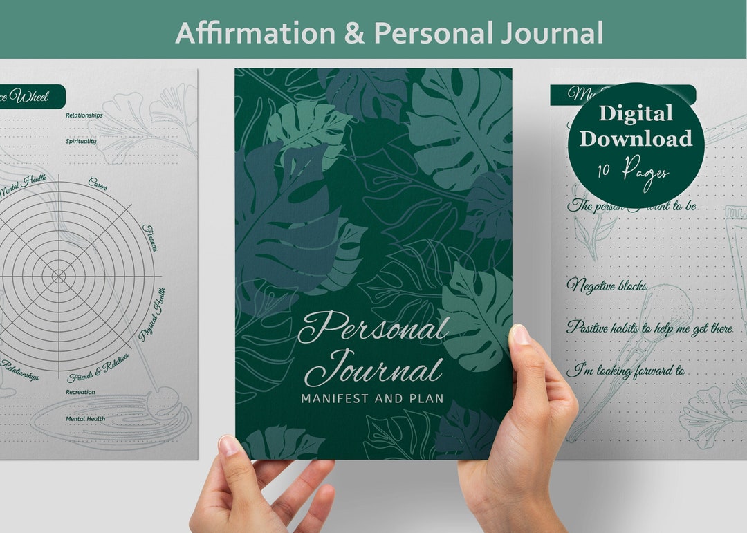Affirmation and Personal Journal 10 Pages Digital Download Pages With ...