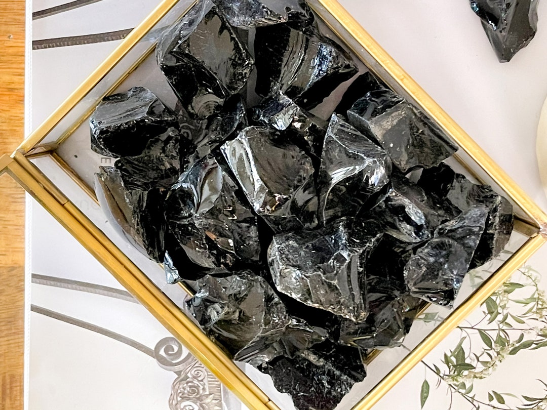 Raw Black Obsidian Chunks: Psychic Protection Healing Crystals (1 to 2 ...