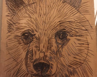 Bear wood burning | Etsy