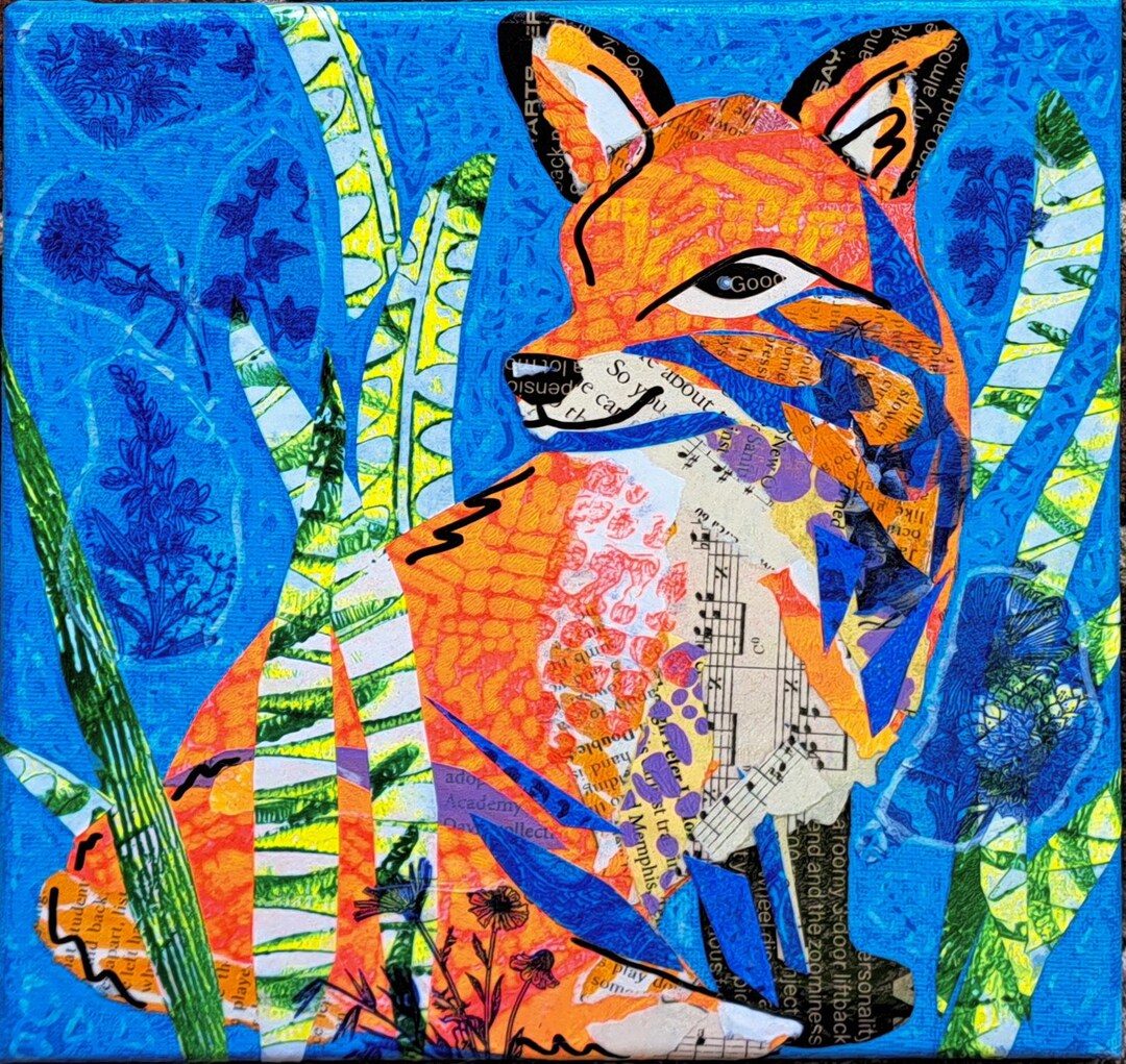 Original Red Fox 8x8 Collage on Canvas, UV Protected Finish - Etsy