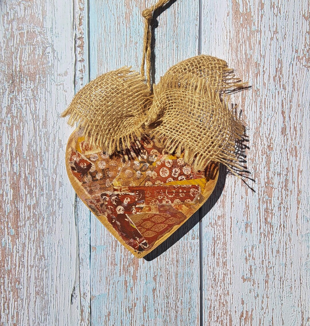Rustic Wooden Heart Wall Decor Distressed Farmhouse Valentine Hanging ...