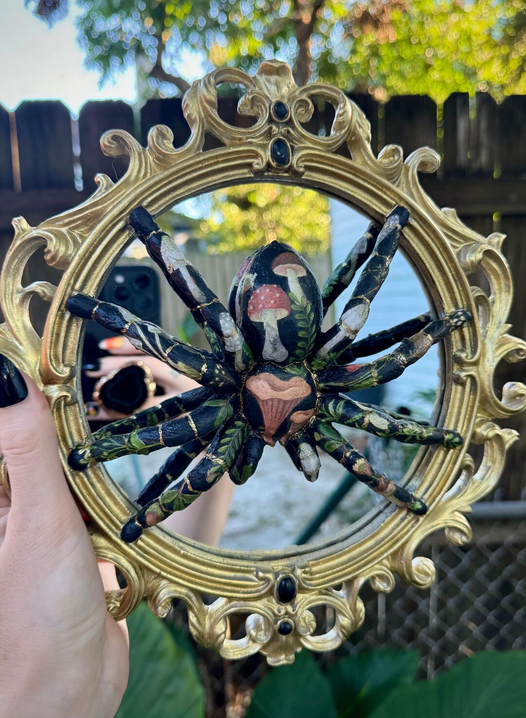 Tarantula Ornate Mirror - Mushrooms / Fungi - Goth Wall Art - Creepy ...