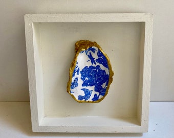 Oyster Shell 4x4 Shadow Box Wall Hanging Wall Decor Coastal Design ...