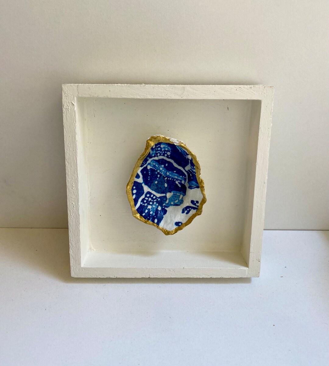 Oyster Shell 4x4 Shadow Box Wall Hanging | Wall Decor | Coastal Design ...