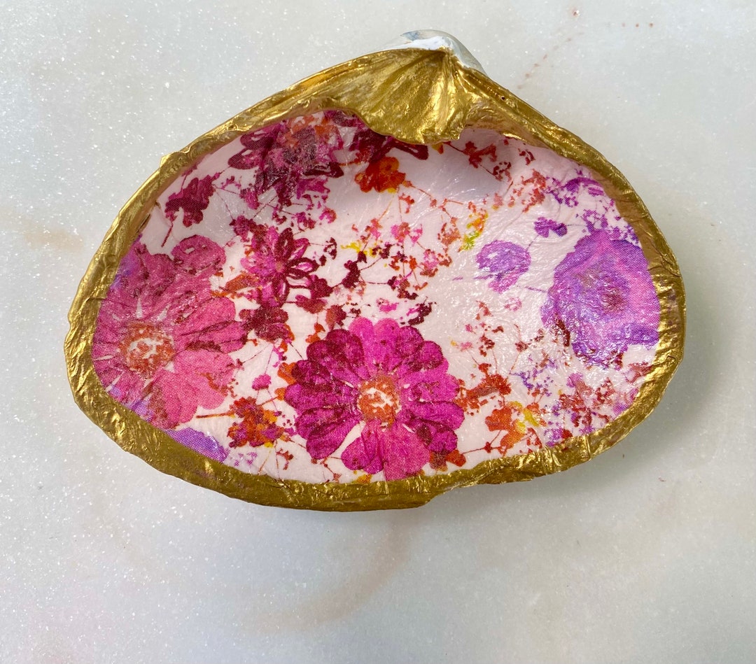 Clam Shell Decor- Handmade Trinket Dish, Bridesmaid Gifts, Ring Dish ...