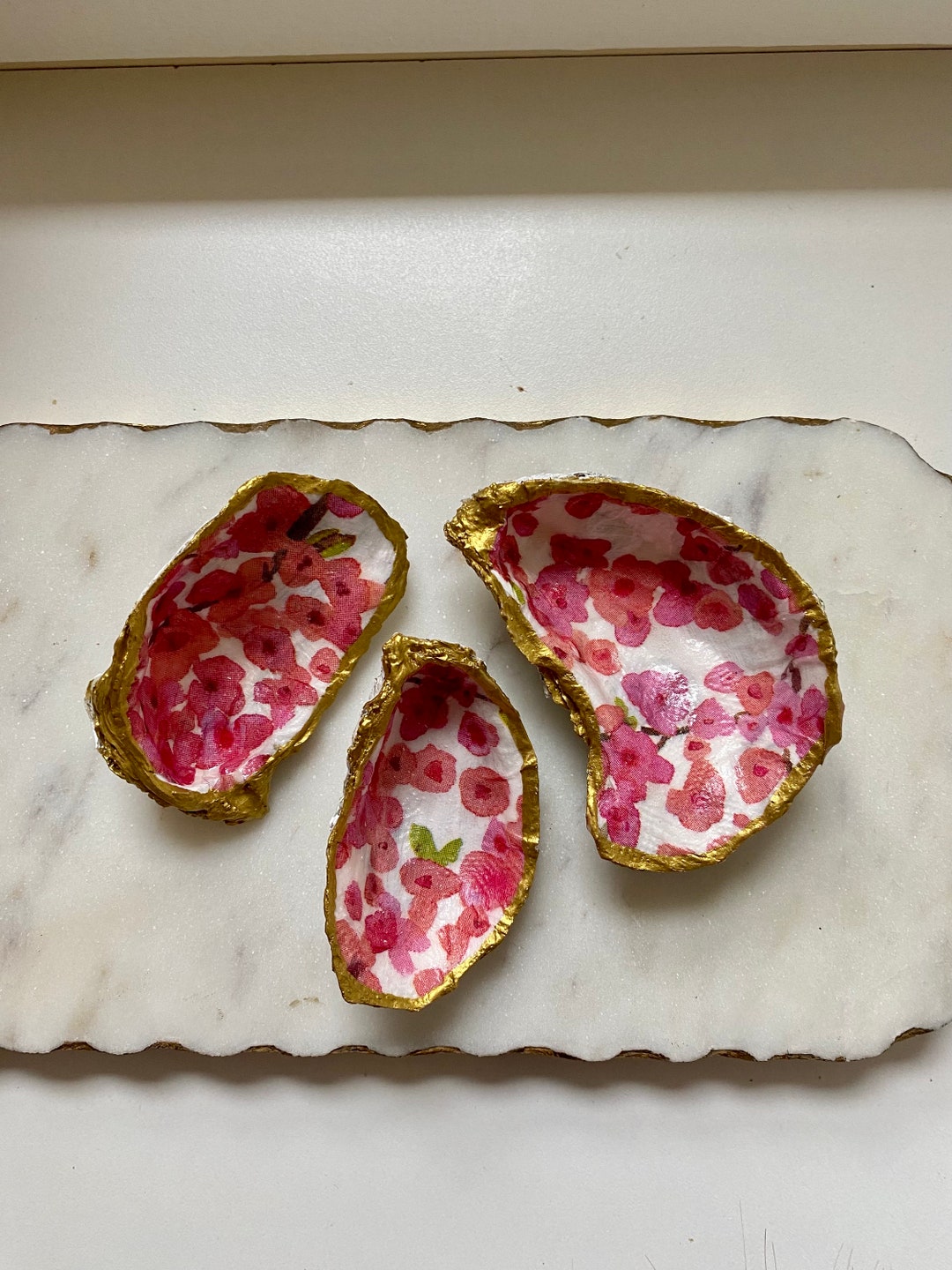 Cherry Blossom Oyster Shell Decor- Handmade Ring Dish, Bridesmaid Gifts ...