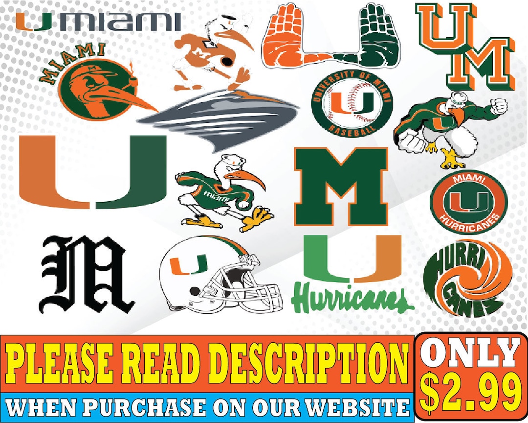 Miami-hurricanes Svg N C A A SVG Miami SVG Miami-football - Etsy