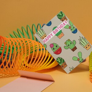 Happy Cactus Printable Birthday Card Cute Birthday Card Fun - Etsy