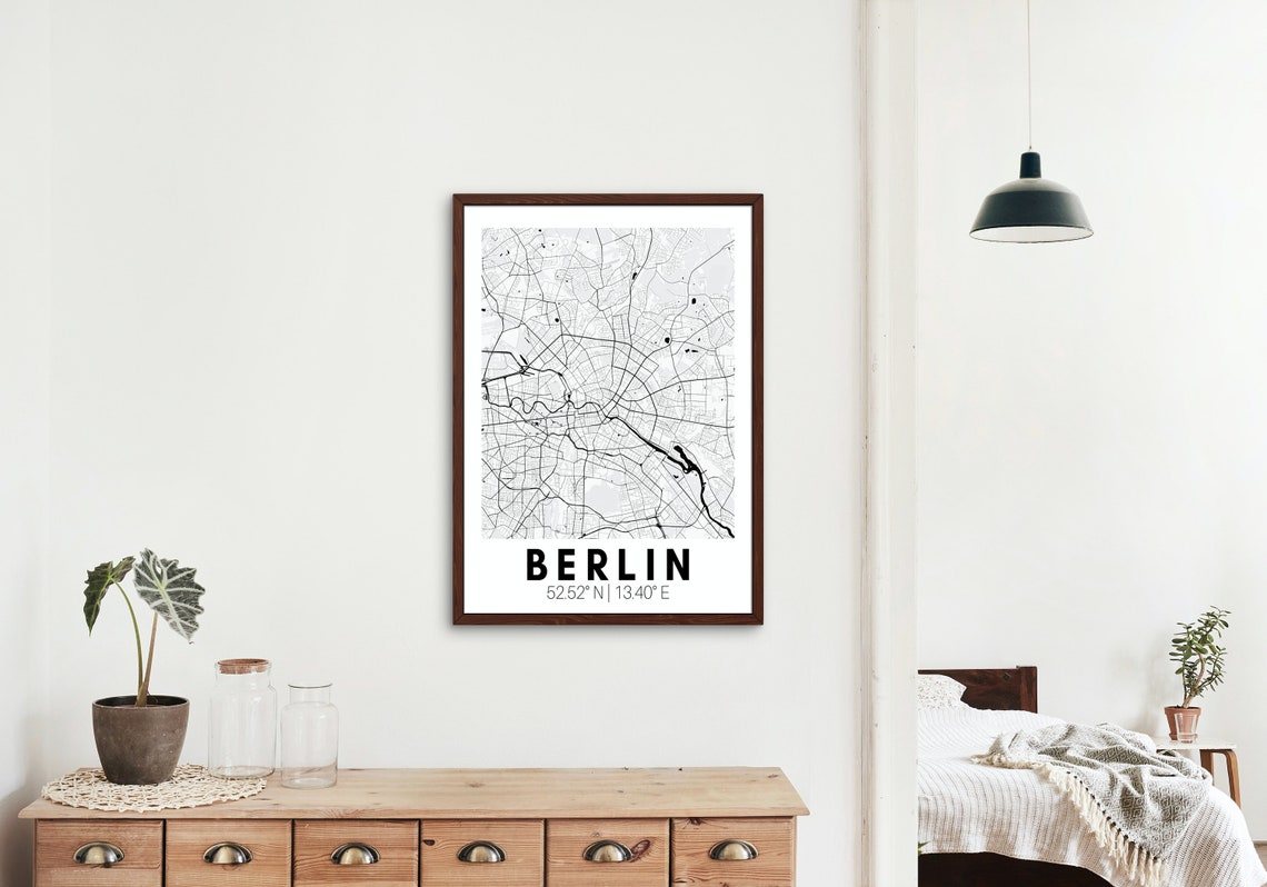 3-in-1 Printable Berlin Map Art, Berlin Digital Print, Map Your City ...