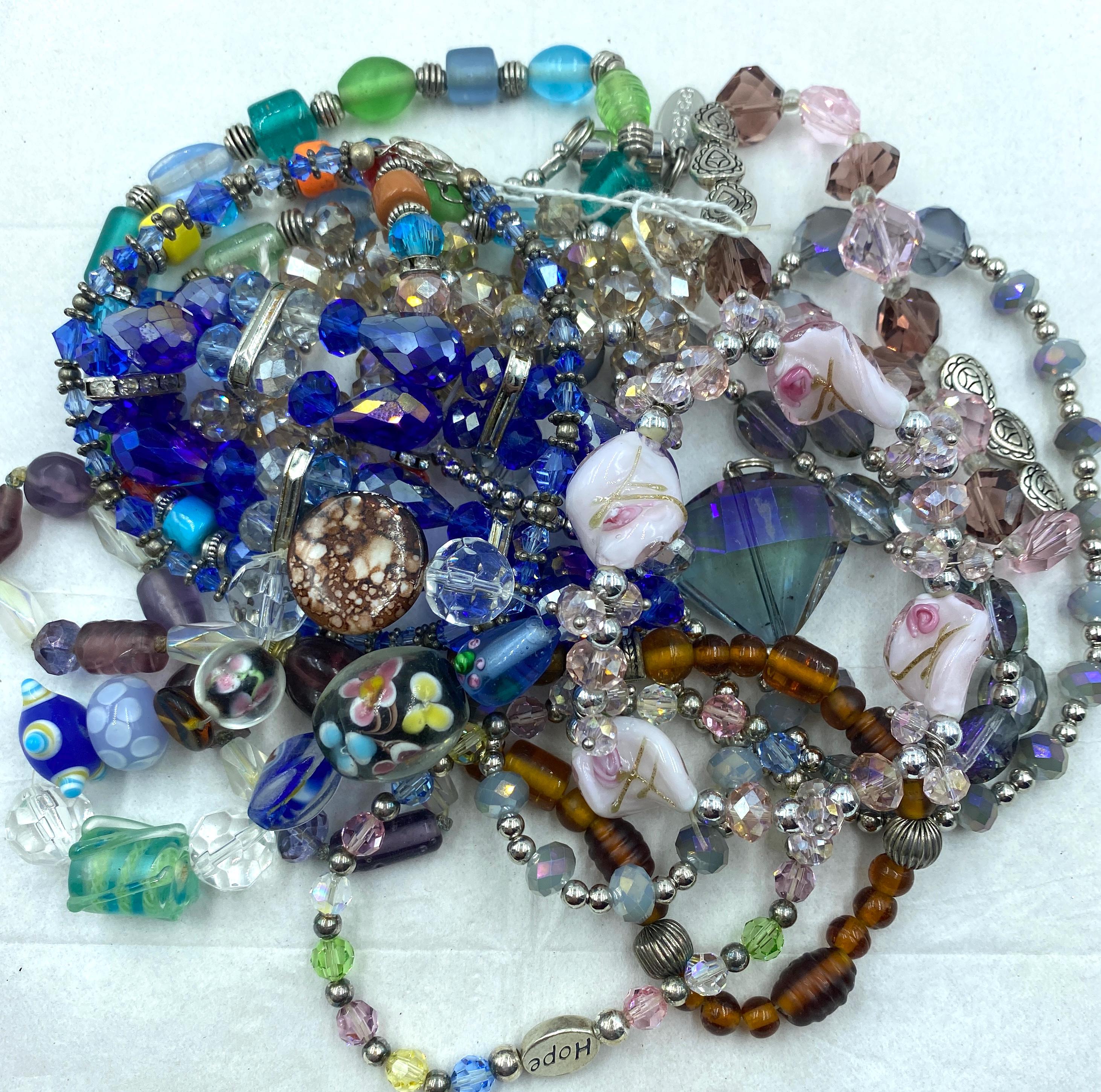 Glass Bundle Repurpose Glass Crystals Beaded Lot Mixed Beads Crafting ...