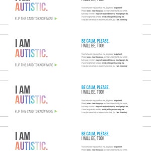 Autism Information Cards - Simple Approach to Autism Awareness ...