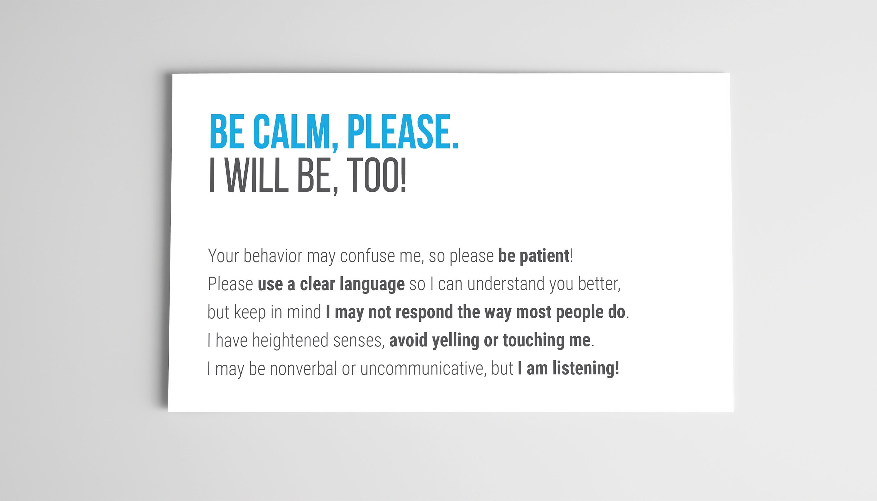 Stationery Business & Calling Cards Two Sizes Free Shipping Autism ...