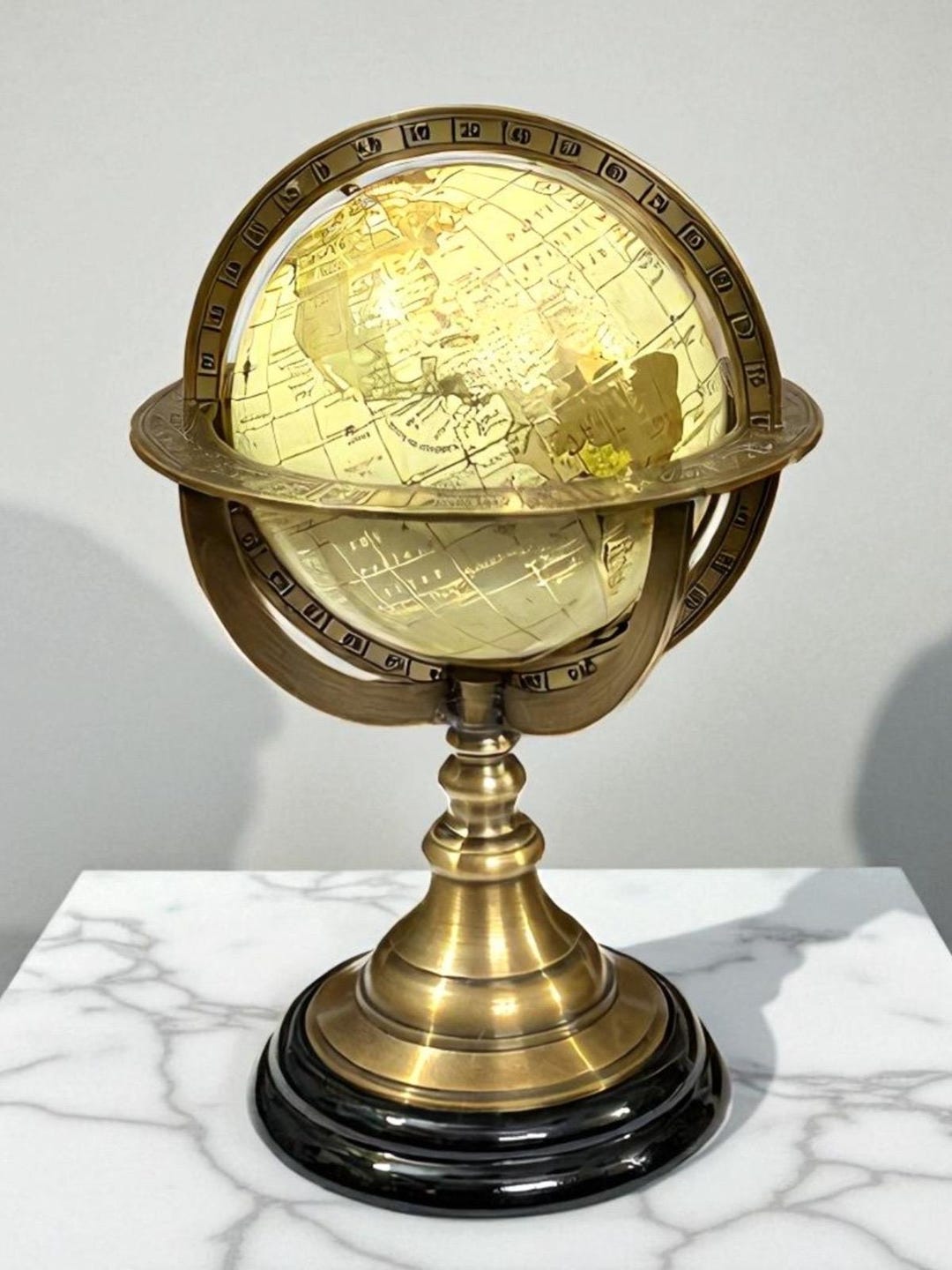 Handmade Shiny Brass Armillary Globe | Antique Brass Globe, Nautical ...