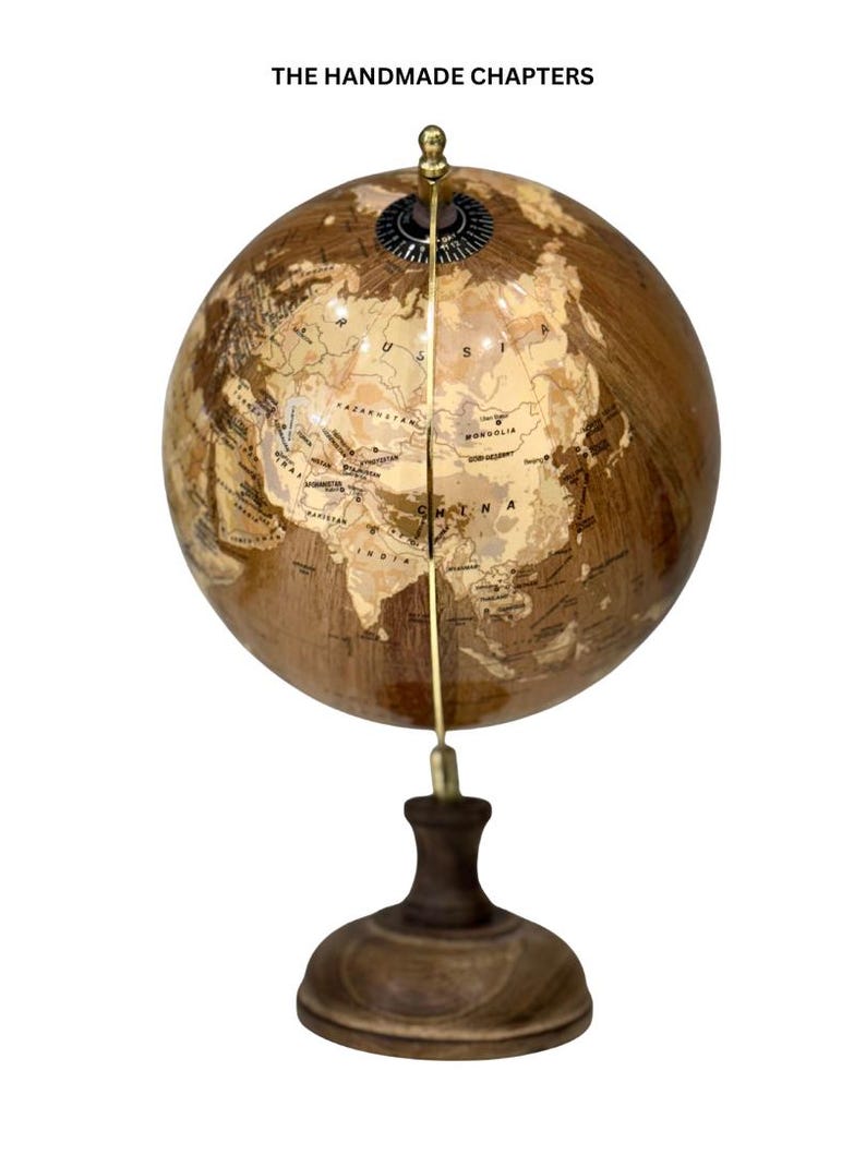 Rustic Brown Globe | Decorative World Map Globe for Home, Office ...