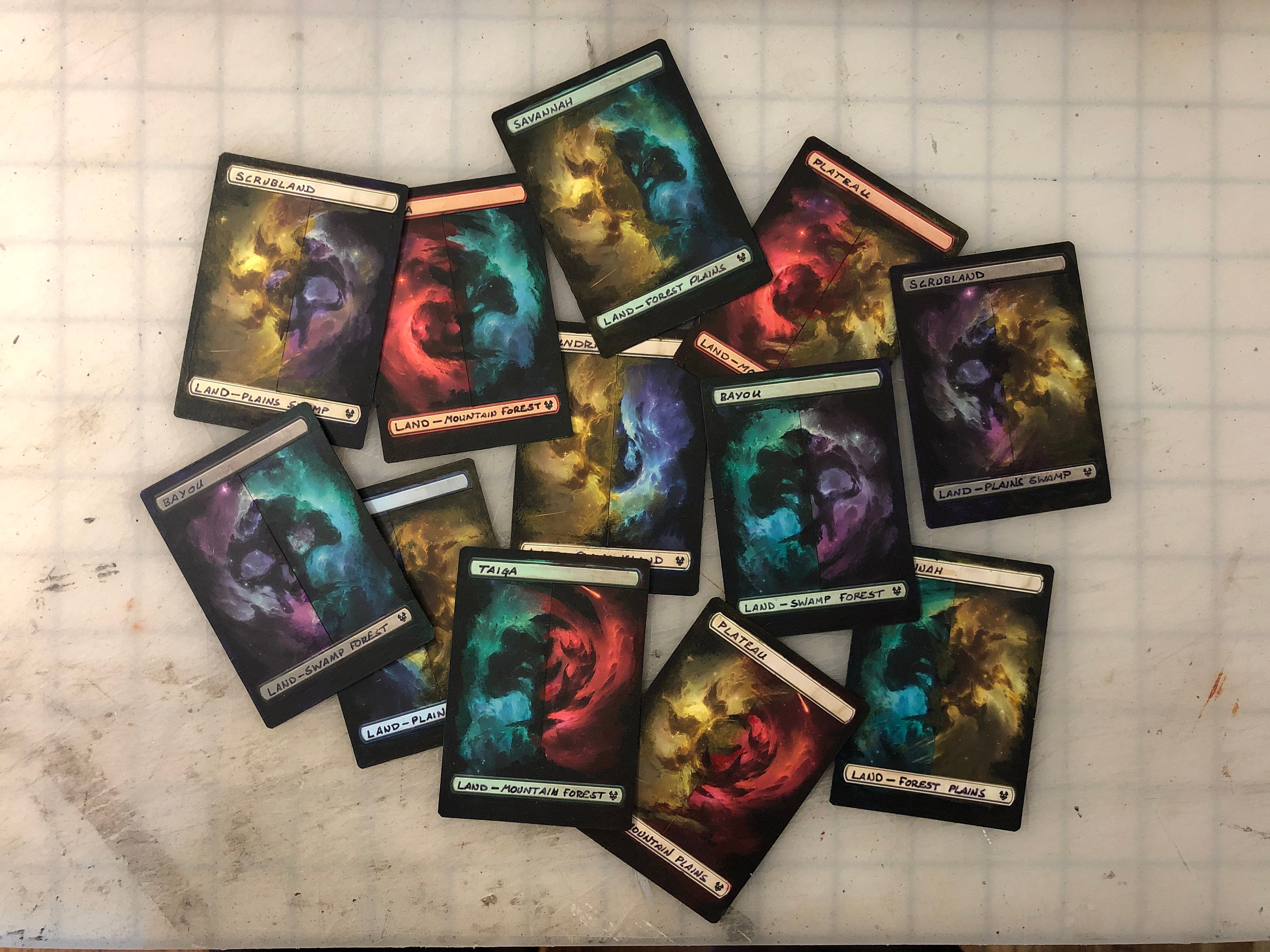 Magic the Gathering Theros Full Art Land Alter Dual Lands | Etsy