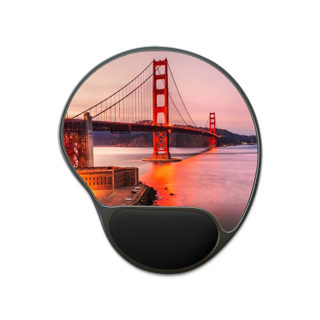 Ergonomic Mouse Pad With Wrist Rest US PRINT Golden Gate - Etsy