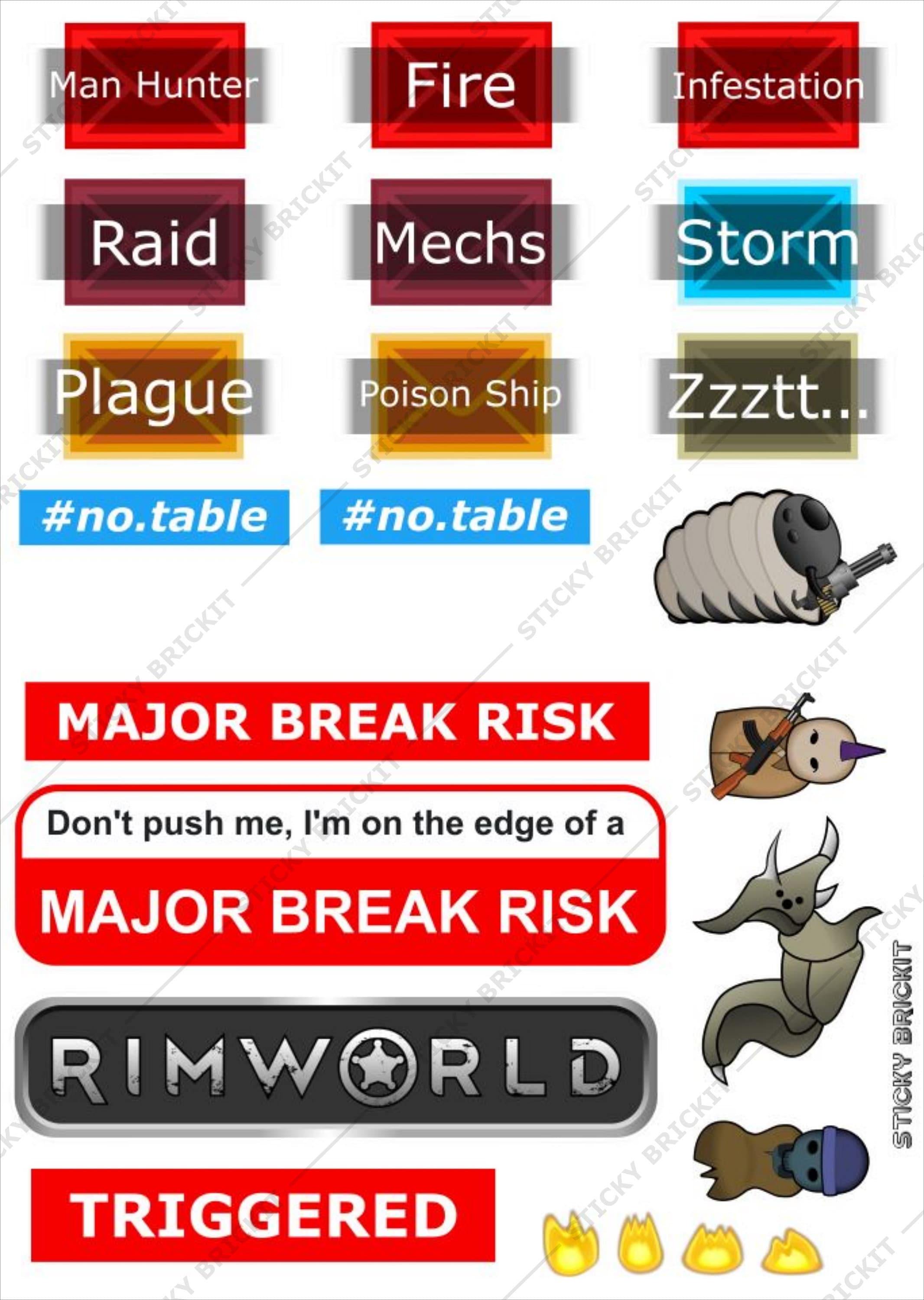 Rimworld Rim World High-quality Vinyl Stickers Lots of Options - Etsy