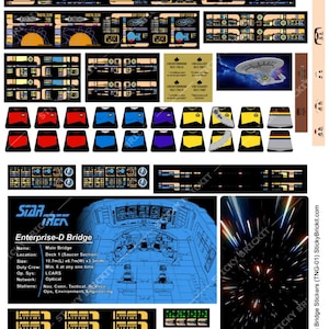 Custom Star Trek Next Generation TNG Stickers for NCC-1701 Bridge Lego ...