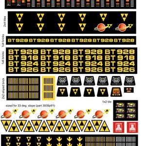 Custom Stickers for Blacktron 6876 6894 6491 6954 6987 40580 6861 6981 ...