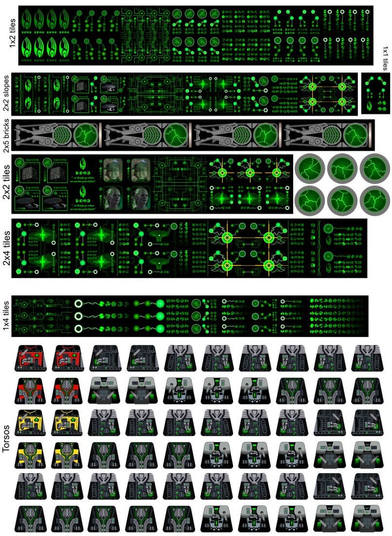 Custom Star Trek Next Generation TNG Stickers for NCC-1701 Bridge Lego ...