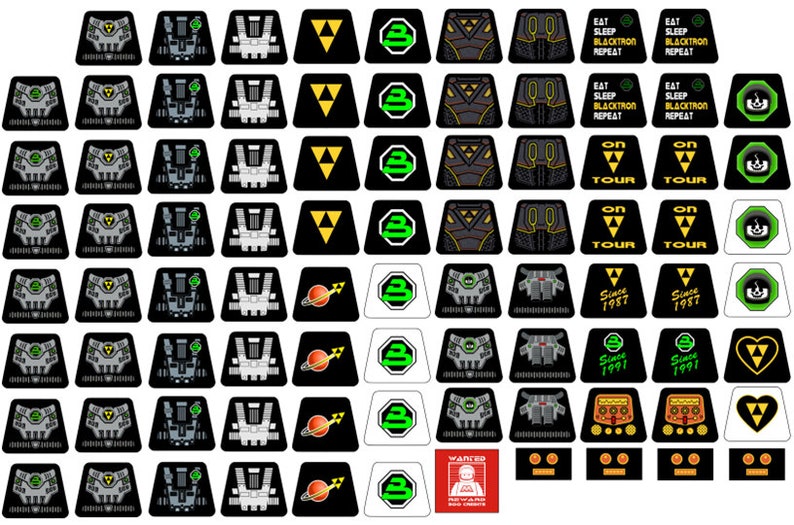 Custom Stickers for Blacktron 6876 6894 6491 6954 6987 40580 6861 6981 ...