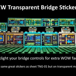 Custom Star Trek Next Generation TNG Stickers for NCC-1701 Bridge Lego ...