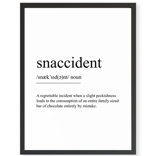 Funny Definition Printable Art Snaccident Download Wall - Etsy UK