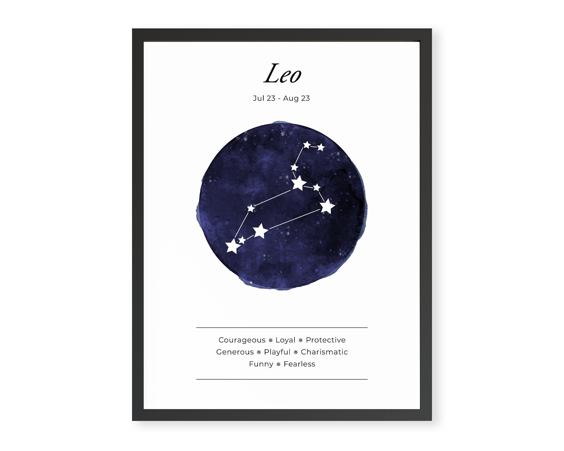 Leo Zodiac Printable Art Horoscope Download Wall Print Leo - Etsy