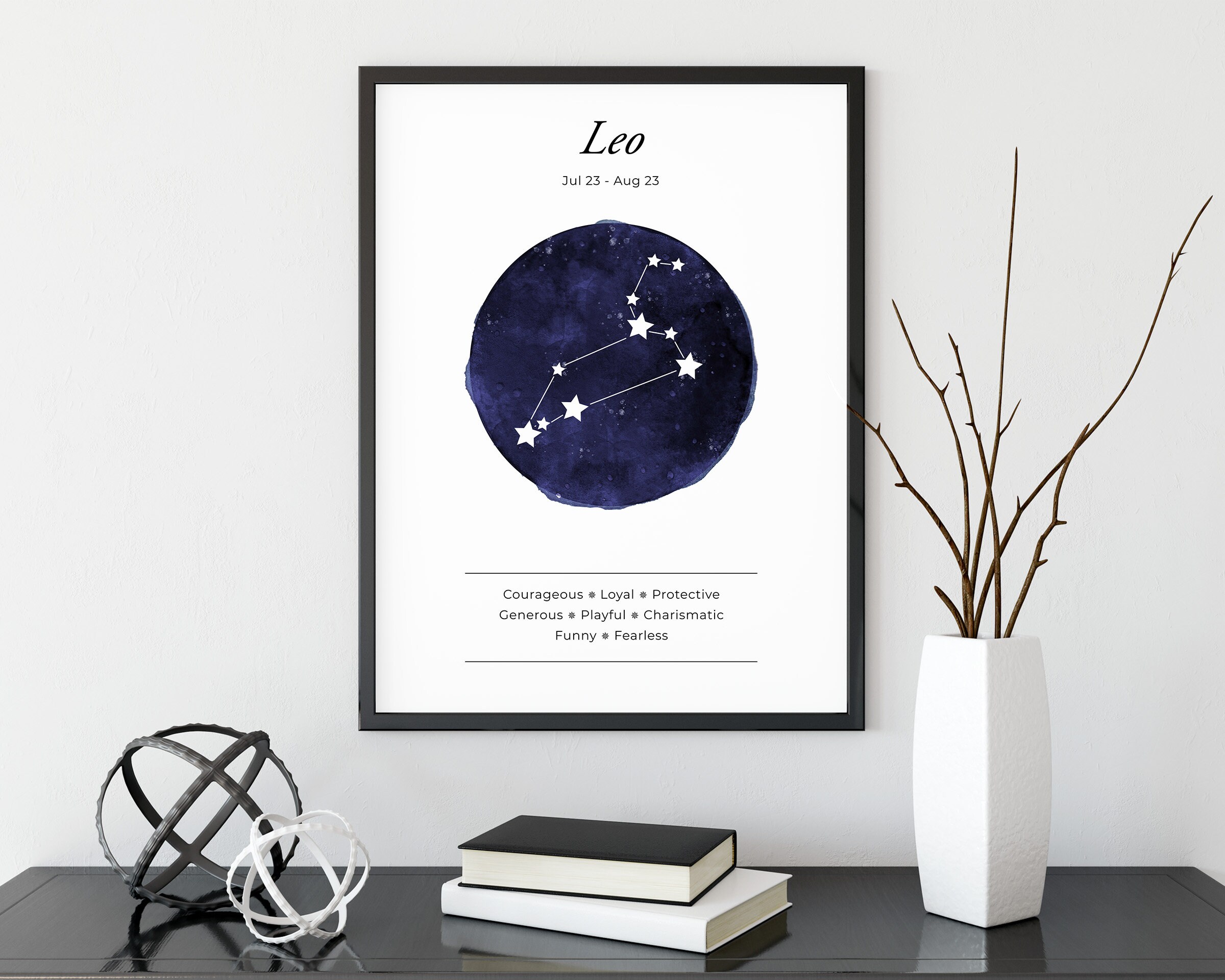 Arte imprimible del zodíaco Leo Horóscopo Descargar impresión - Etsy México