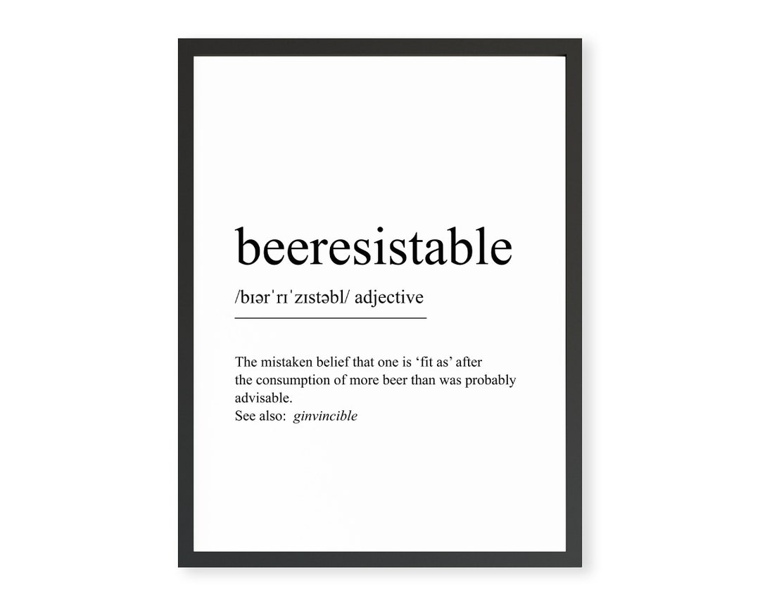 Funny Dictionary Defintion Printable Art Beeresistable - Etsy