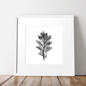 Oak Leaf Printable Art Scandi Nature Print Autumn Fall Wall - Etsy