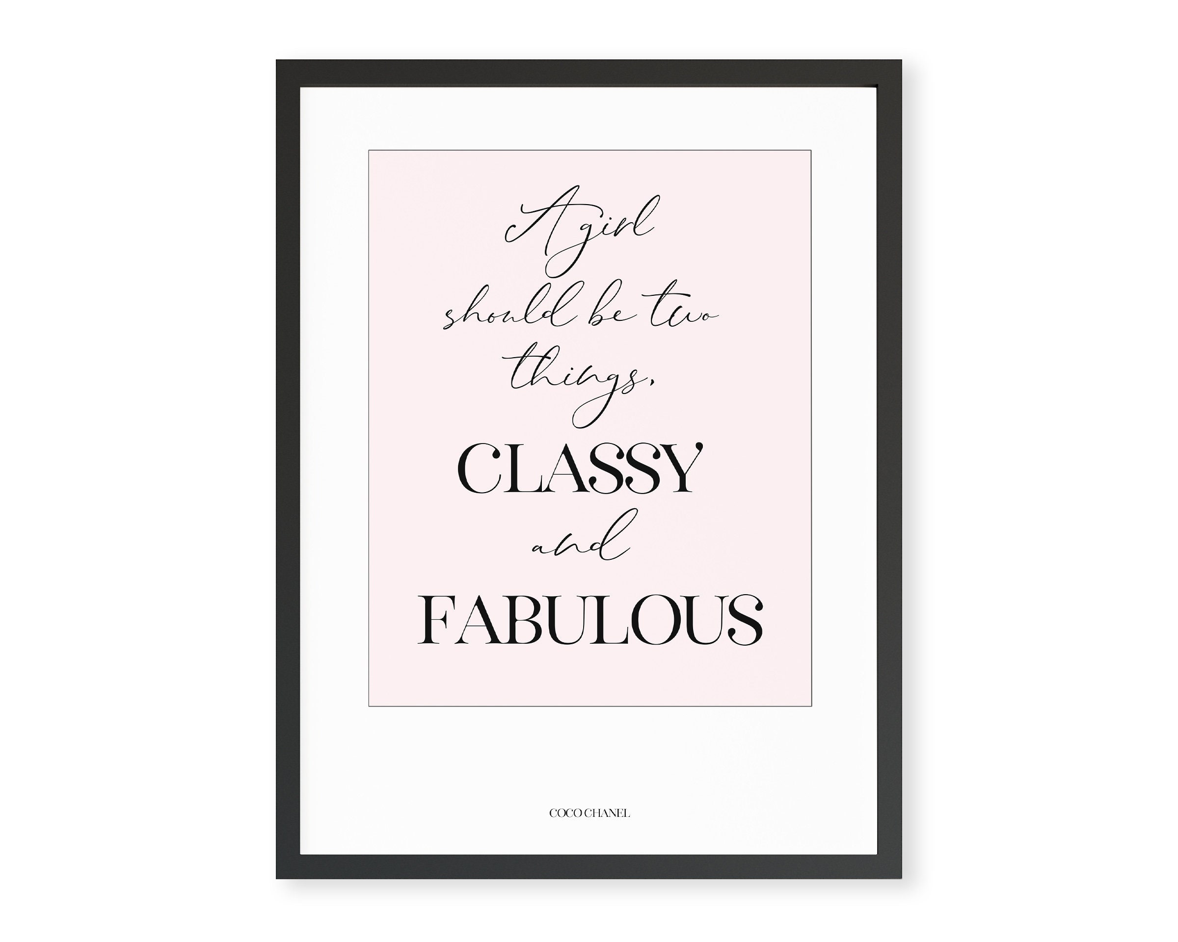 Coco Chanel Printable Quote Art Classy and Fabulous Wall Art - Etsy
